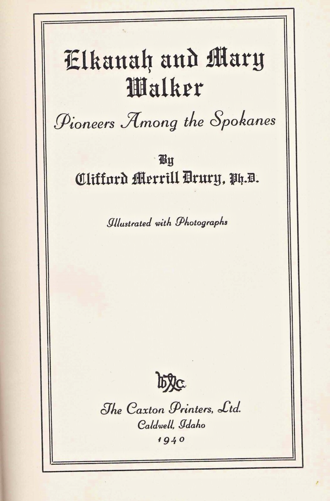 1940 Oregon Country, Elkanah and Mary Walker, by Clifford Merrill Drury ...