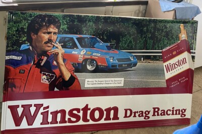 NHRA Pro Stock WINSTON DRAG RACING Metal Sign 3x5 Nos Old Advertising ...
