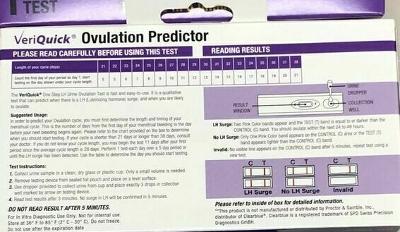 VeriQuick Ovulation Predictor Easy to Use Results in 3 Minutes for sale ...