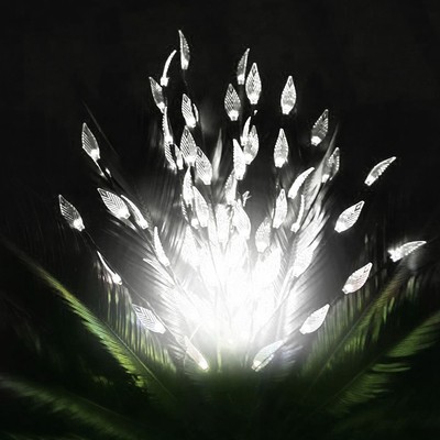 3 Packs Solar Leaf Tree Branches Yard Garden Lawn Walkway Outdoor Light ...