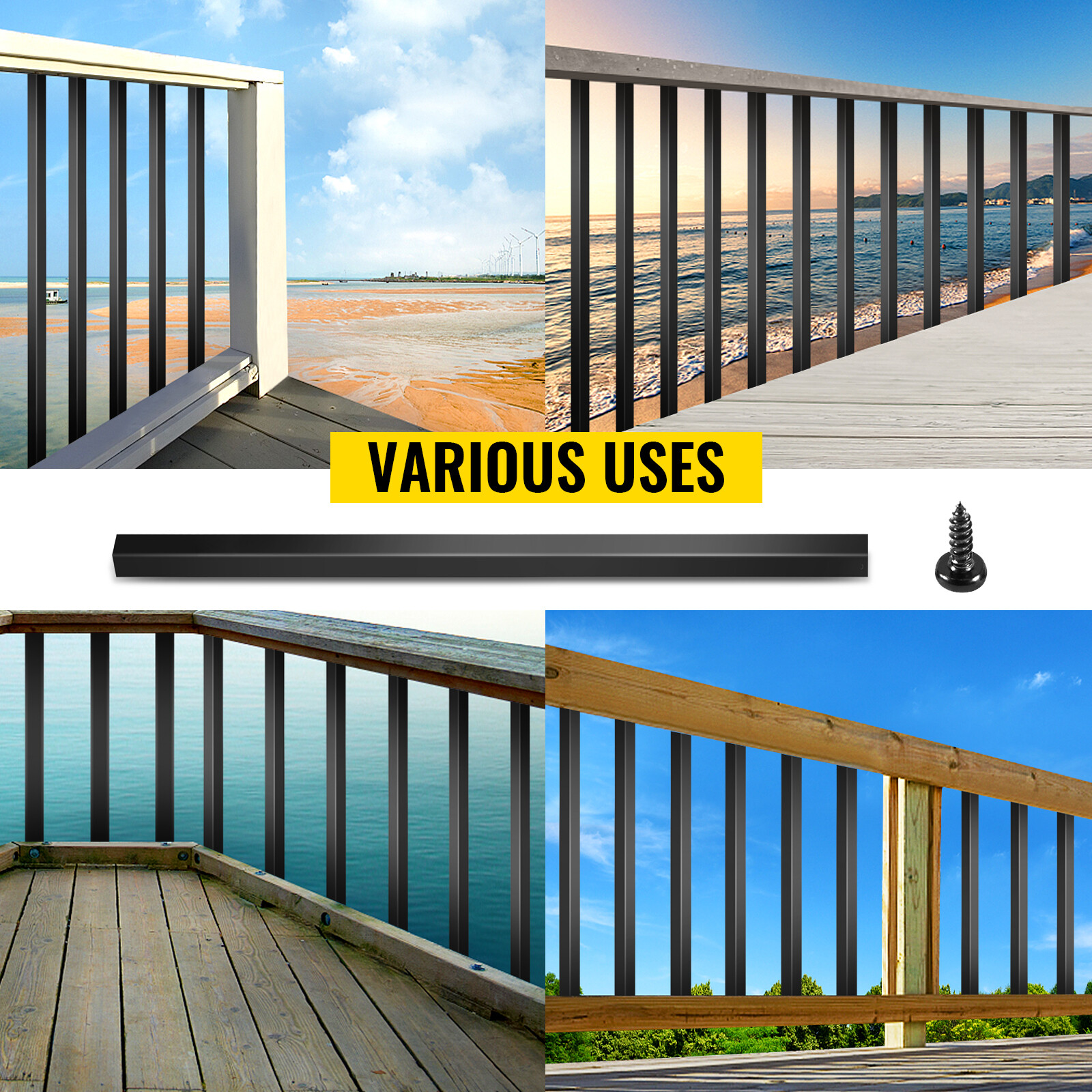 VEVOR Deck Balusters Metal Deck Spindles 101 Pack 32 inch Aluminum ...