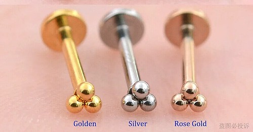 Triple Ball Cluster Helix Cartilage Lip Labret Bar Stud Earring Ear ...