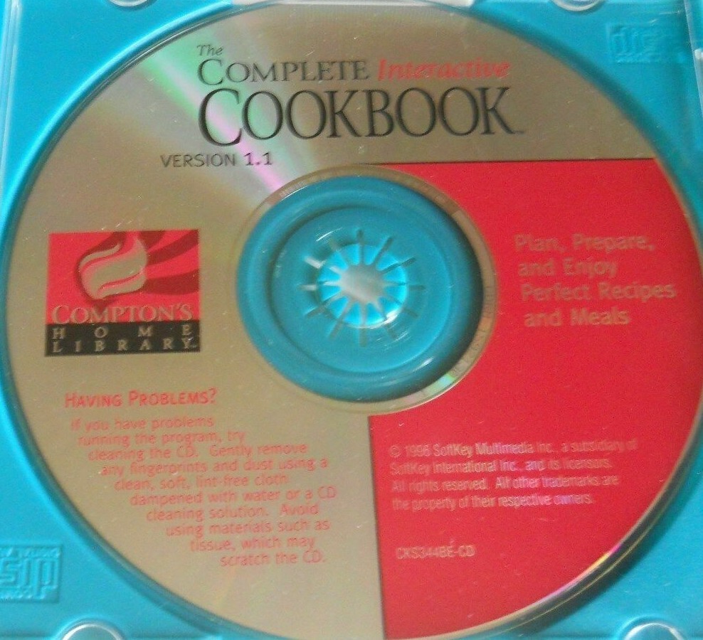Interactive CD-Rom Cookbook Compton's Home Library Version 1.1 DISC ...