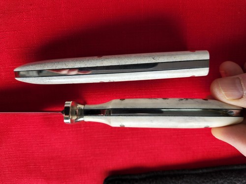 CUSTOM STILETTO W/ SCRIMSHAW MOOSE BONE HANDLES | eBay