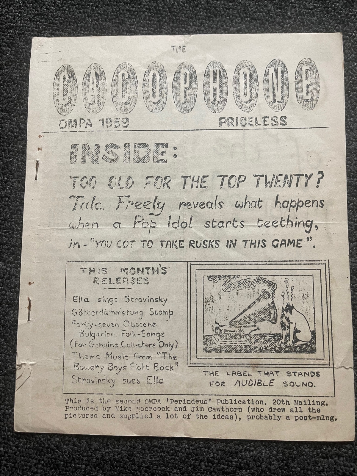 1959 SCI FI Zine Perindeus #2 Michael Mike Moorcock UK apazine RARE ...
