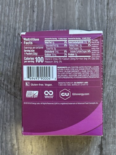 GU Original Sports Nutrition Energy Gel Tri Berry 8 Count Vegan Gluten ...
