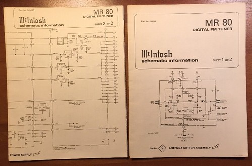 MCINTOSH MR80 DIGITAL TUNER ORIGINAL SCHEMATIC INFORMATION P236 | eBay