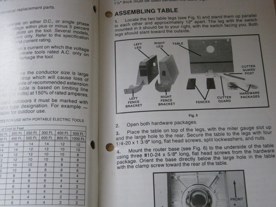 Porter Cable Plunge Router Model 693 & Router Table Model 695/696 ...