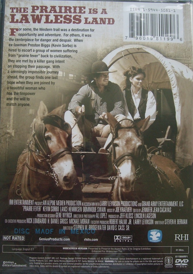 Prairie Fever - Justice Is Only One Bullet Away (DVD, 2008) Kevin Sorbo ...