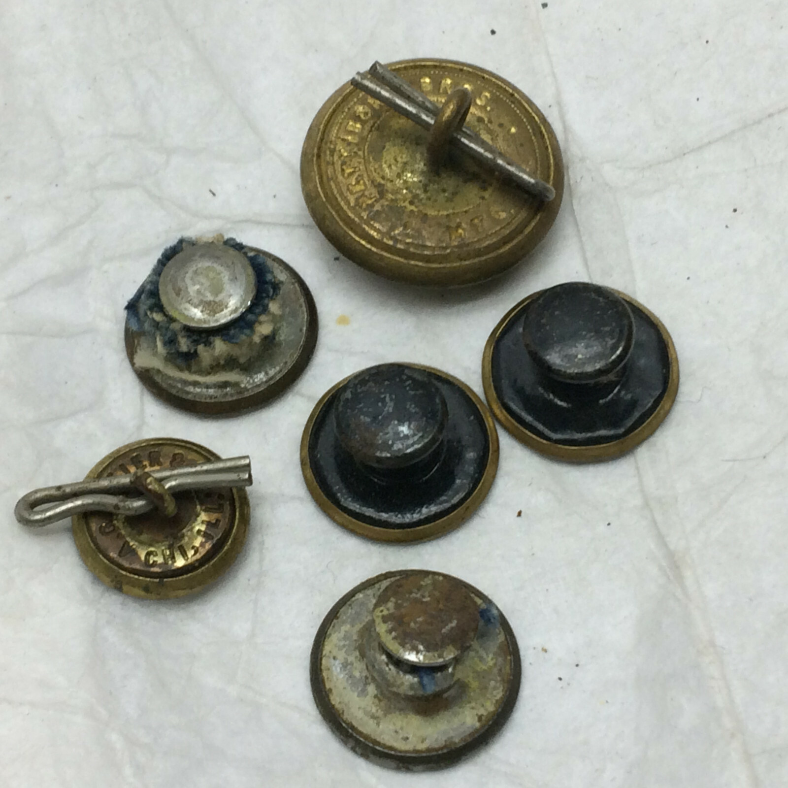 6 Vintage Buttons Brass B&O Railroad A G Meier Co. Pettibone Bros. Co ...