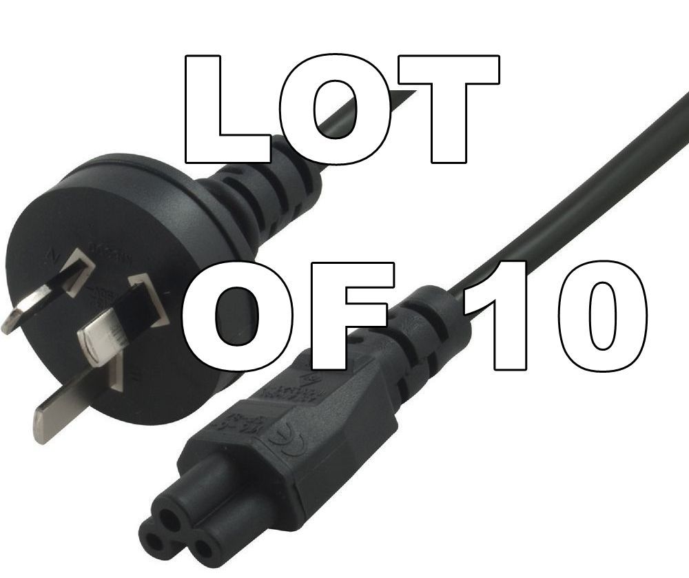 10 x 240V Clover Leaf Cord Plug 1.5m/1.8m/2m Power Lead Cable Laptop ...