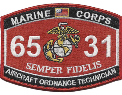 4.5" MARINE CORPS MOS 6531 AIRCRAFT ORDNANCE TECHNICIAN EGA EMBROIDERED ...