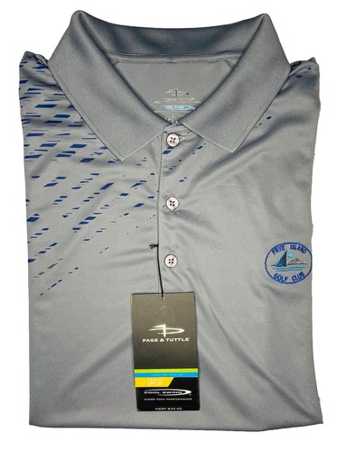 *NEW* Page & Tuttle Frye Island Golf Club Men's Gray Cool Swing Polo; L ...