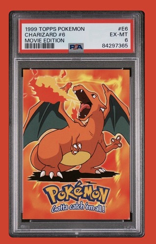 1999 Topps Pokemon The Movie Edition #6 Charizard Psa 6 LOW POP Blue ...