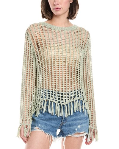Harper Open Knit Fringe Top Women's | eBay