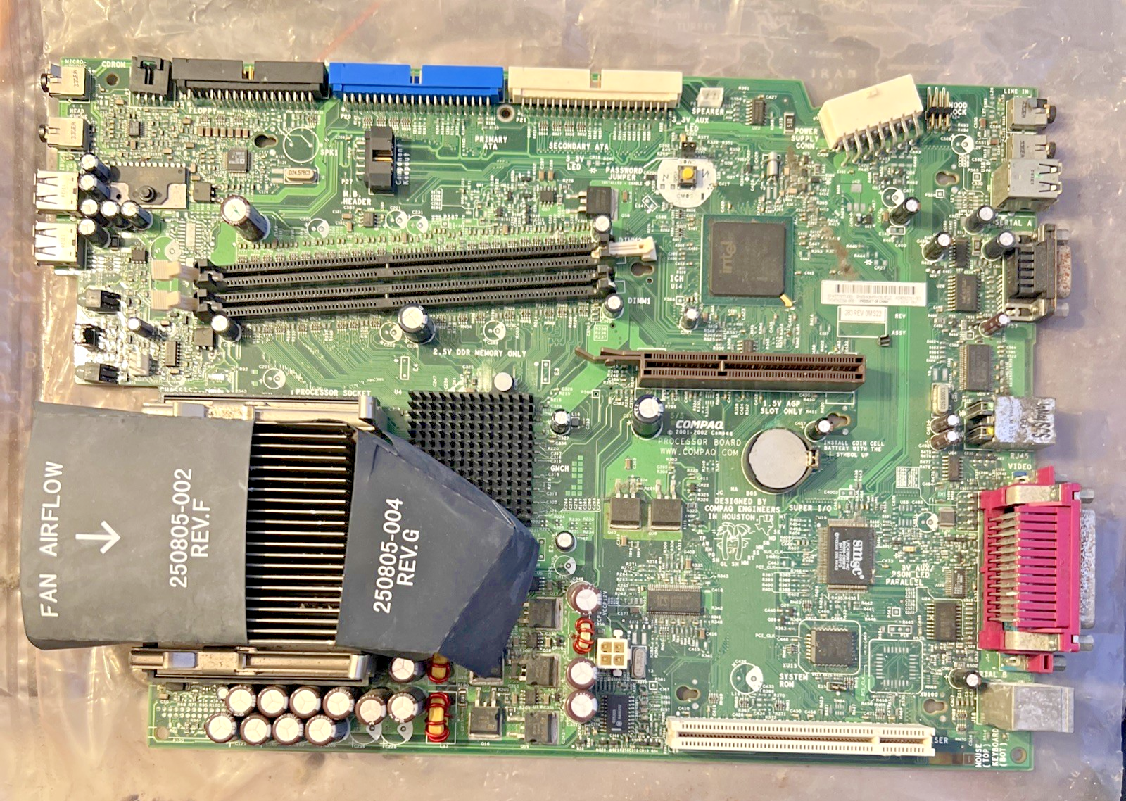 Vintage Compaq Motherboard with Pentium 4 1.5GHz CPu and Heat Sink ...