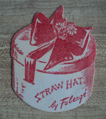 Faberge Straw Hat Perfume Cologne Advertising Scratch & Sniff give-away ...