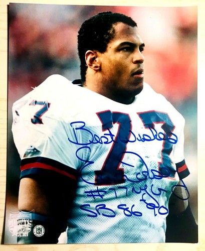 New York Giants ERIC DORSEY autograph signed auto rare 8x10 Super Bowl ...