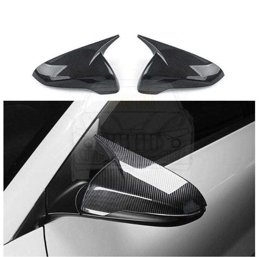 2X For 2019-2022 Hyundai Veloster ABS Carbon Fiber Ox Horn Rear View ...