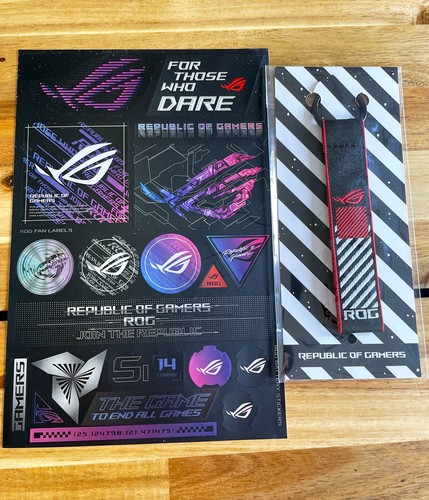 ASUS ROG Strix Republic Of Gamers Keychain + Decal Sticker Sheet Gaming ...