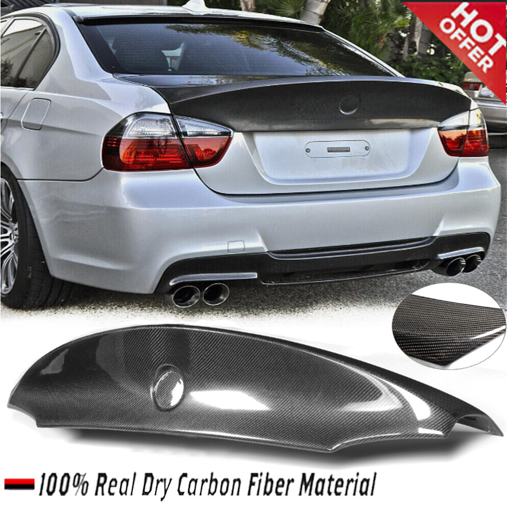 REAL CARBON 2005-2008 BMW E90 325i 330i 328i Rear Trunk Spoiler Boot ...