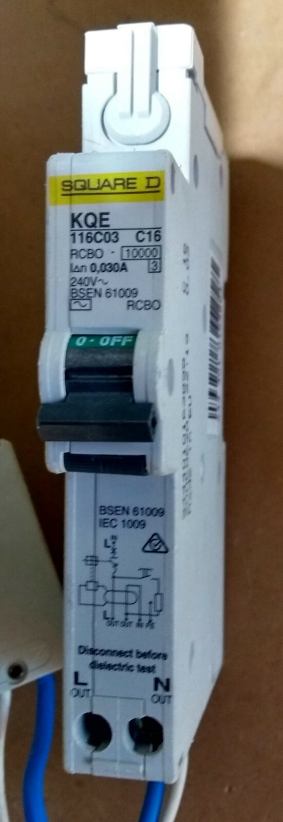 Square D/ Schneider KQE RCBO 30mA, 45A, 32A, 20A, 16A, 10A, Type C ...