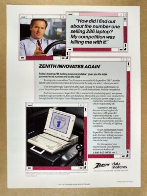 1989 Zenith SupersPort 286 Laptop Computer vintage print Ad | eBay