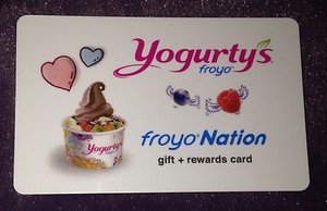 YOGURTY'S FROYO CANADA GIFT CARD+REWARDS NO VALUE NEW FROZEN YOGURT ...