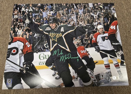 Mike Modano Signed Dallas Stars Hockey 16x20 Photo Beckett Witness ...