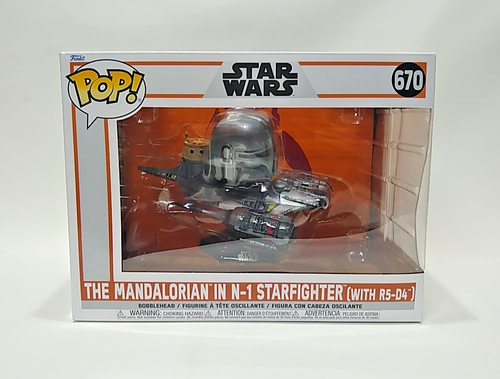 New Funko Pop #670 Mandalorian on Starfighter & Grogu Exclusive Disney ...