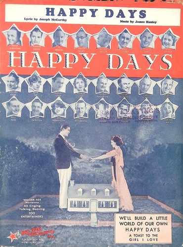 Happy Days Sheet Music Janet Gaynor Charles Farrell Marjorie White Will ...