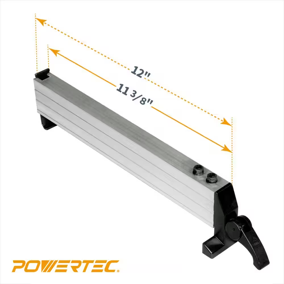 Powertec Rip Fence for Wood Band Saw Aluminum Durable Straight Parallel ...
