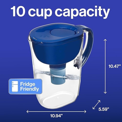 Brita | Everyday Elite 10-Cup Water Filter Pitcher (Blue) | New Open ...