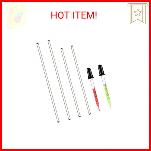 4PCS Glass Stir Sticks Lab Glass Stirring Rod 8"X2 10"X2 with Both Ends ...