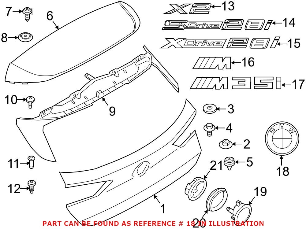 Genuine OEM Bumper Cover Emblem for BMW 51147463692 | eBay