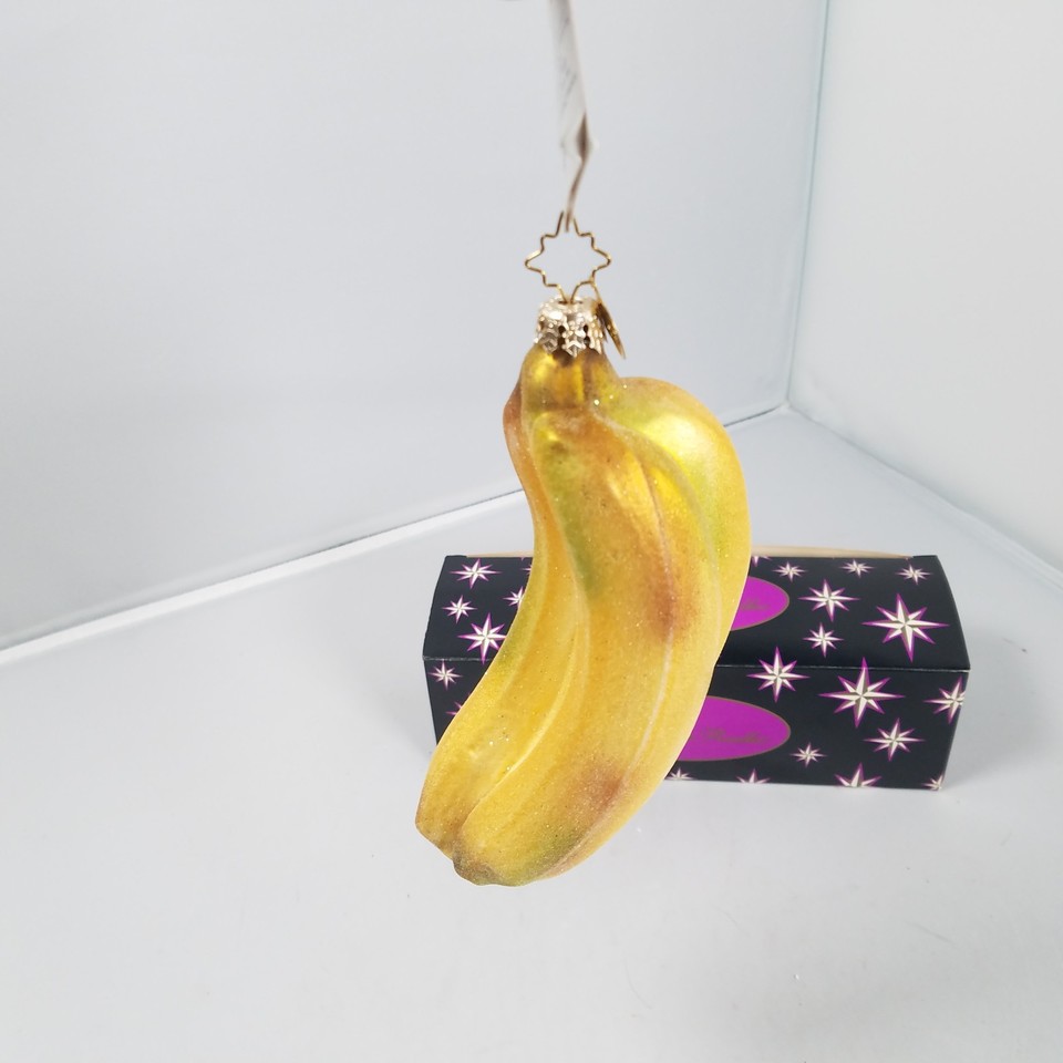 CHRISTOPHER RADKO BUNCH of BANANA FROSTED 5.5" GLASS ORNAMENT | eBay