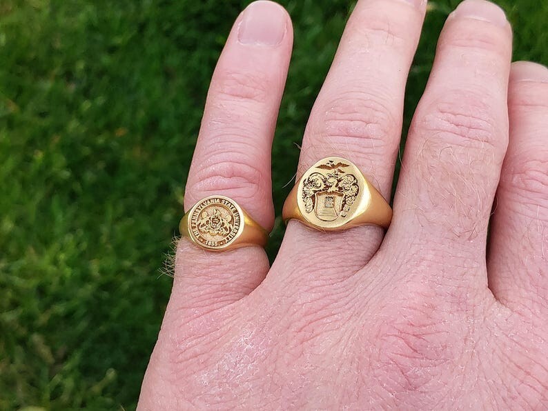 Penn State University Ring Custom Men's Gold College Vintage Style ...