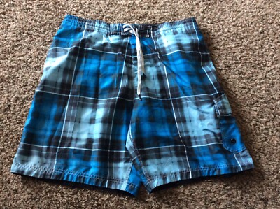 Mens Speedo Swim Trunks XL EUC Blue Plaid | eBay
