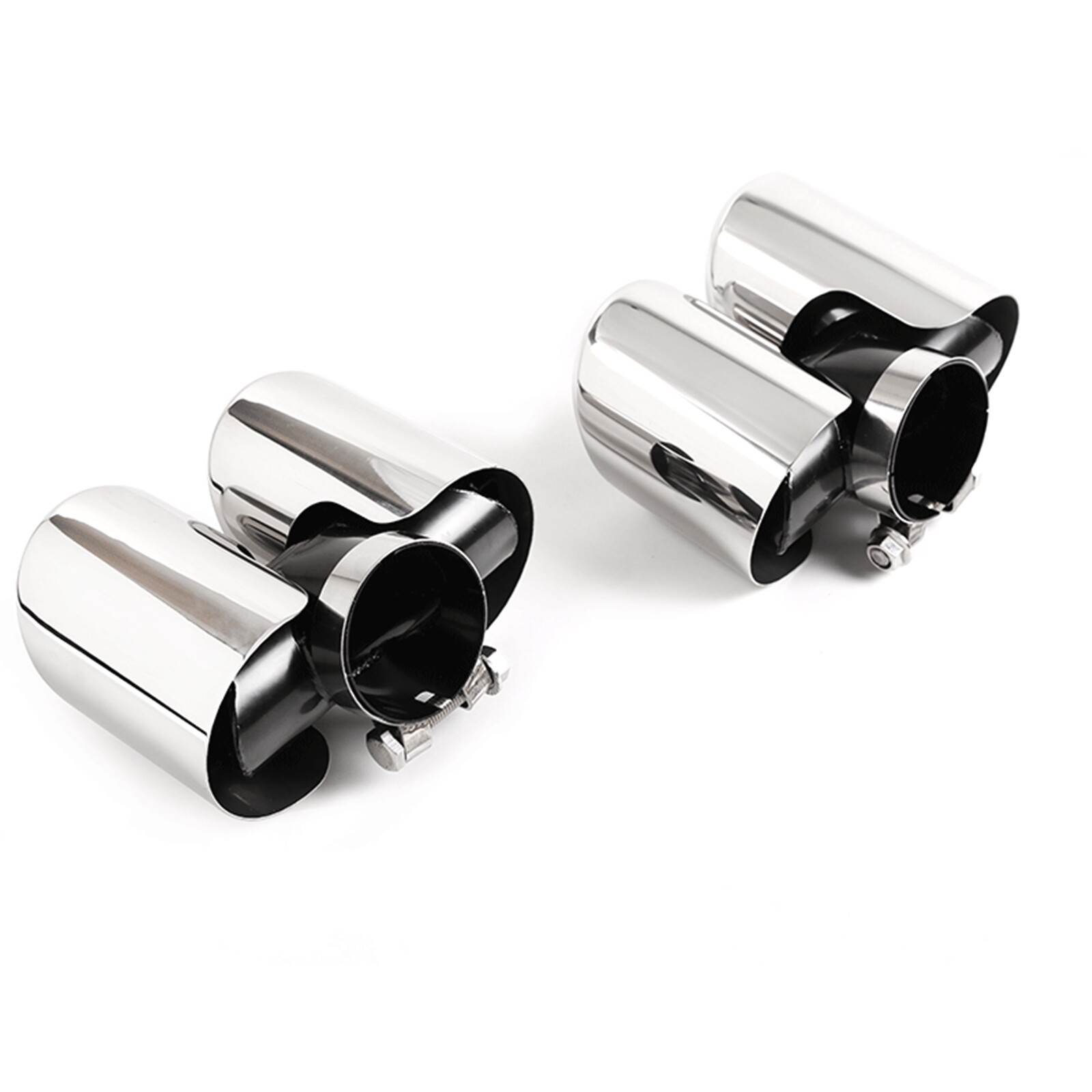 Rear Bumper Exhaust Pipe Tips Quad Out For Land Rover Defender 90 110 ...