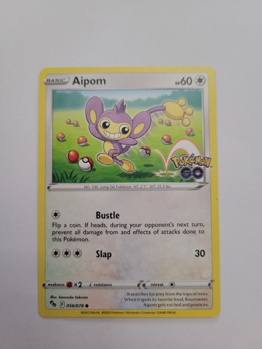 Pokémon TCG Aipom Pokemon GO 056/078 Regular Common | eBay