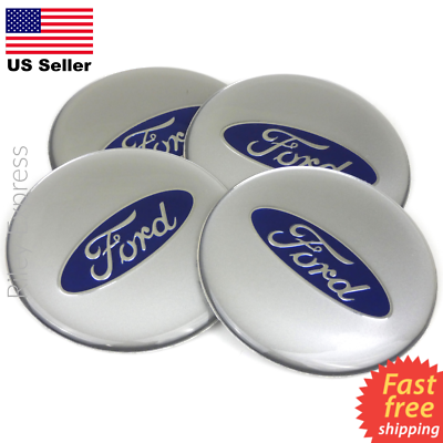 (4 Pack) Ford Wheel Center Cap Sticker Emblem Decals 2.55" Dome Resin ...