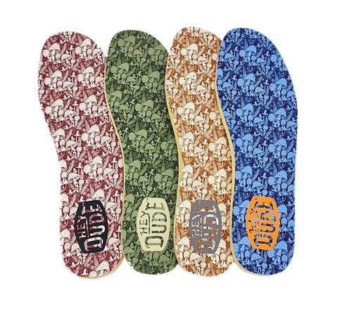 Hey Dude Forest Plants Style Canvas Cushion Insoles Inserts Men ...