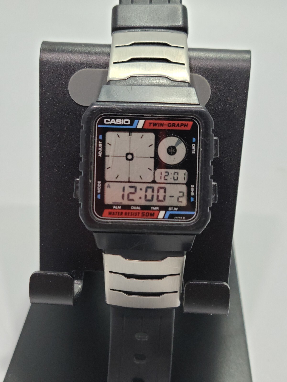 Vintage RARE Casio Twin Graph Ae-20w Mod 588 WR 50m Japan Watch for ...