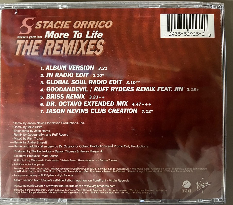 Stacie Orrico (There's Gotta Be) More to Life Remixes CD New Shrinkwrap ...