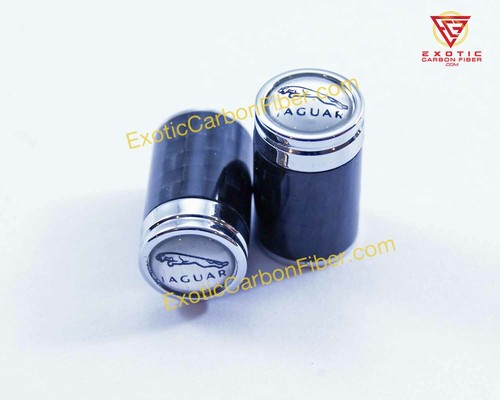 Jaguar Black Jaguar & Text / White Backgrd Carbon Fiber Tire Valve/Stem ...