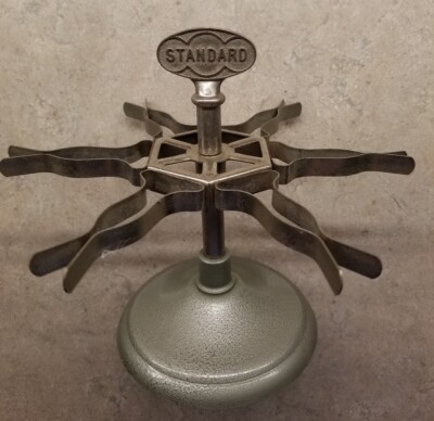 Vintage STANDARD 6 Rubber Stamp Holder Spinning Rotating Metal Carousel ...