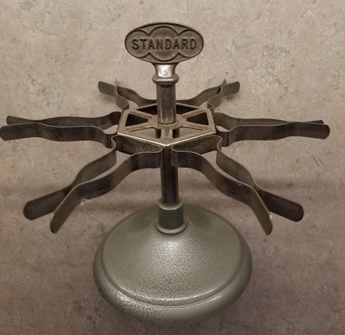 Vintage STANDARD 6 Rubber Stamp Holder Spinning Rotating Metal Carousel ...
