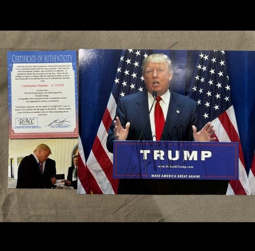 genuine president Donald Trump autograph photo W/COA | eBay