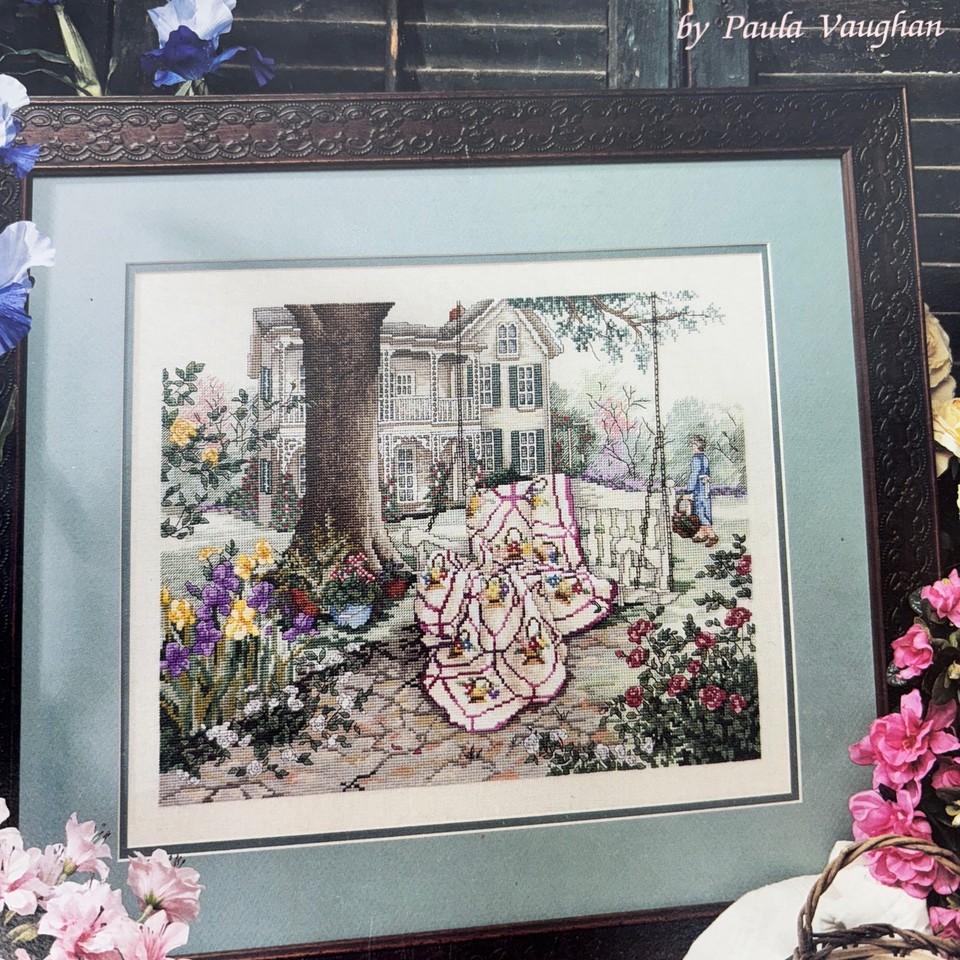 Summer Breeze Counted Cross Stitch Chart Country Home W/ Quilt Paula ...