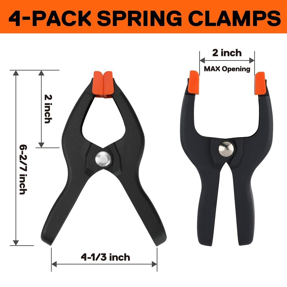 PONY 5-in-1 Band Clamp 4PC 6-2/7" Spring Clamp Frame Clamping Strap ...